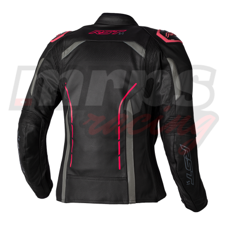 Veste cuir femme RST S-1 Ladies Black/Neon Pink (taille XS) | MRPS ...