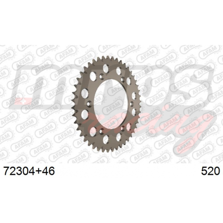 Couronne AFAM aluminium type 72304 pas 520 (46 dents) | MRPS Racing ...